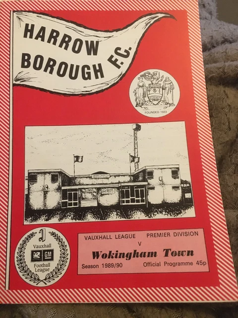 HARROW BOROUGH V Wokingham Town 1989/90 VL £2.49 - PicClick UK