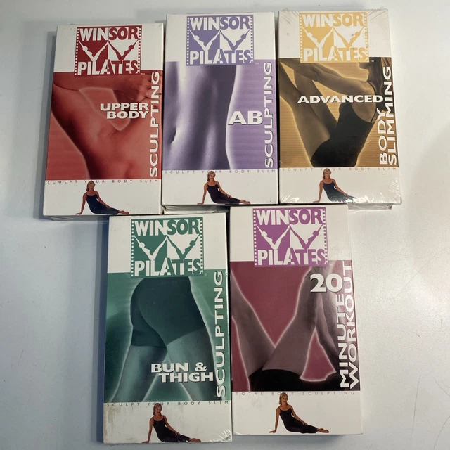 5 WINDSOR PILATES VHS Tapes NEW Bun thigh advanced slimming upper body ...