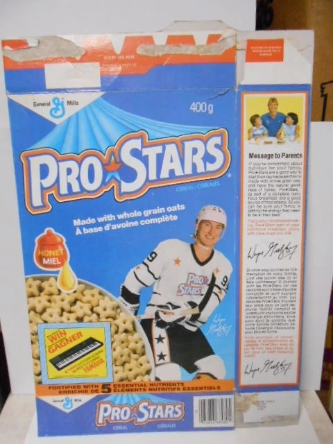 1985 WAYNE GRETZKY rare Pro Stars hockey cereal flat box $250.00 ...