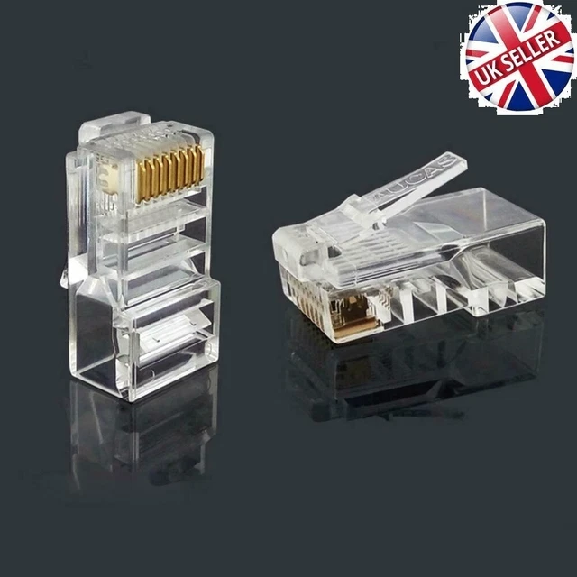 CAT6 RJ45 CONNECTOR Crimp LAN Network Ethernet UTP Cable pass end 8p8c ...