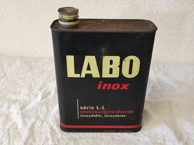 ANCIEN BIDON D'HUILE en métal LABO inox série L-L 2 litres " vide " EUR ...