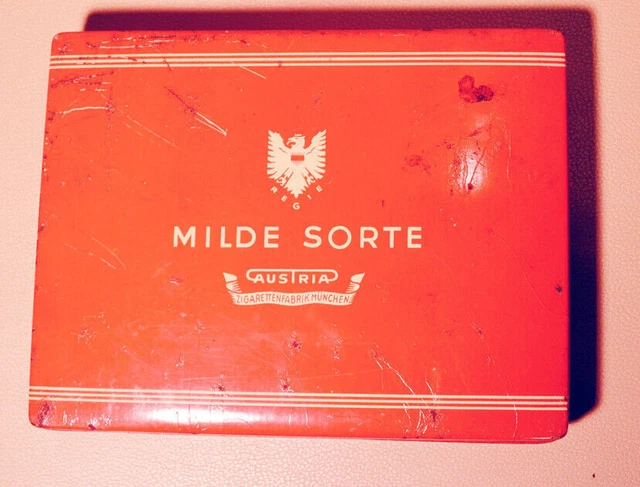 ALTE TABAKDOSE MILDE Sorte Zigaretten Austria Zigarettenfabrik München ...