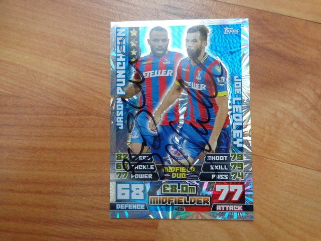 FIRMATA A MANO Jason Puncheon + Joe Ledley Crystal Palace Partita Attax ...