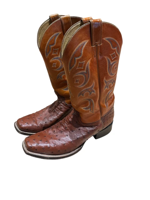 JUSTIN FULL QUILL Ostrich Cowboy Boots 13D Model 8943 Western Men’s ...