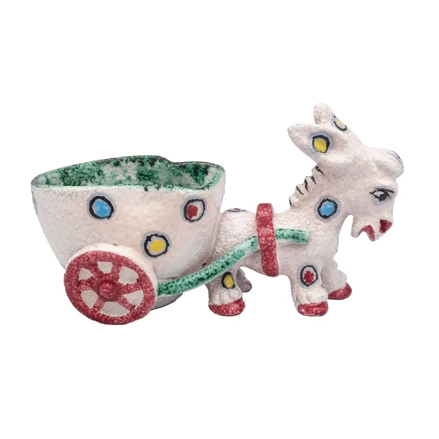 VINTAGE MADE IN Italy Pottery Donkey And Cart Decorative Plant Pot ...
