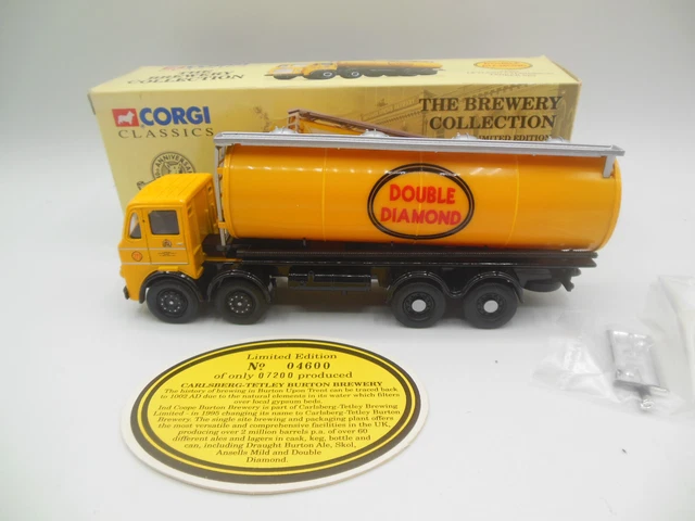 CORGI CLASSICS 24302 Leyland Cylindrical Tanker Set Double Diamond 1:50 ...