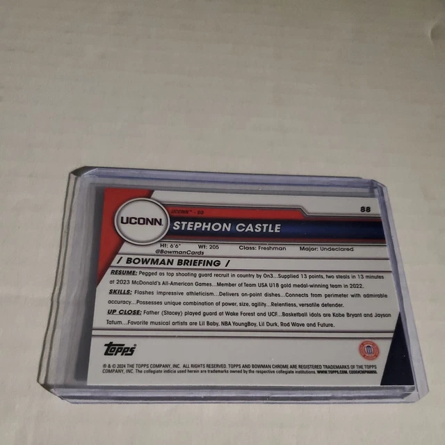 2023-24 BOWMAN UNIVERSITY Chrome-Stephon Castle-Uconn #88 1° Bowman EUR ...