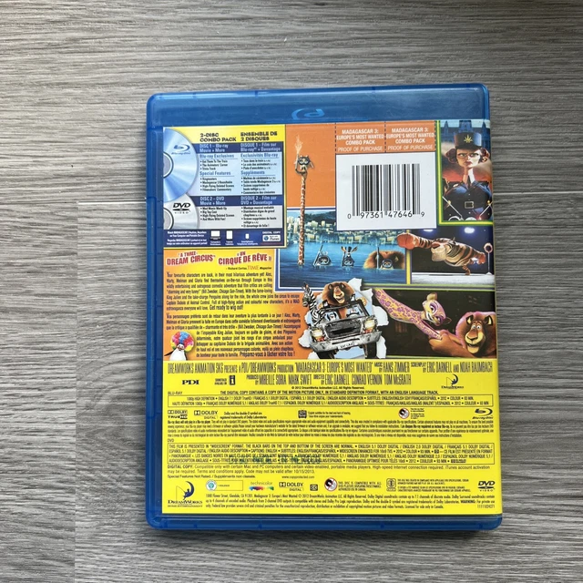 MADAGASCAR 3: EUROPES Most Wanted (Blu-ray/DVD) NO Digital Copy, Pre ...