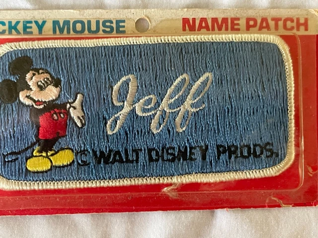 VINTAGE DISNEY NAME Patch Mickey Mouse Jeff 70's $17.99 - PicClick