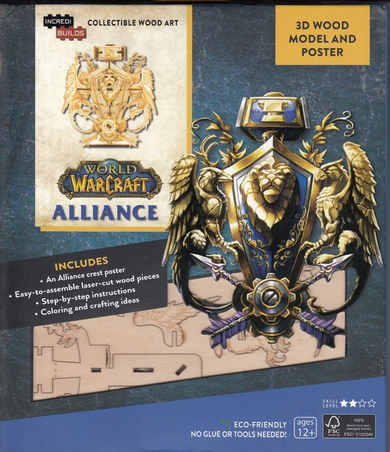 WORLD OF WARCRAFT Alliance IncrediBuilds Collectible 3D Wood Model and ...