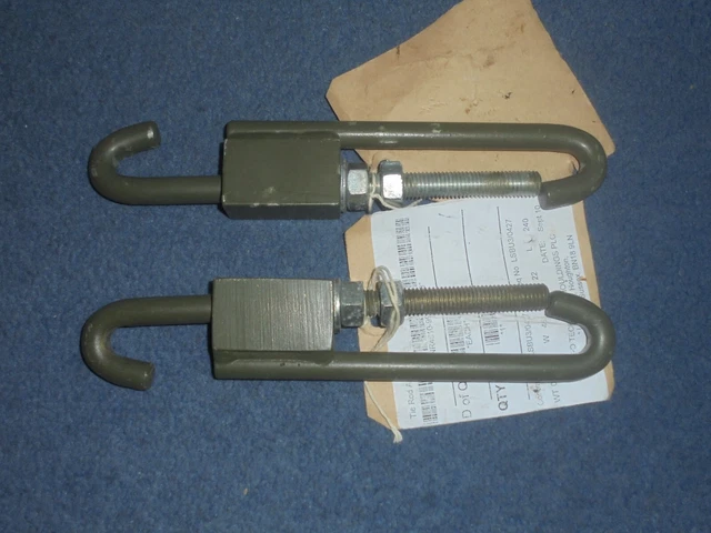 BRITISH ARMY VEHICLE / trailer load securing bolts, tie rod assembly. £ ...