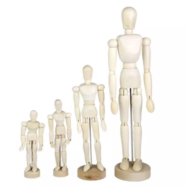 ARTISTS WOODEN ARTICULATED Human Model Sketch Mannequin Movable Limbs ...