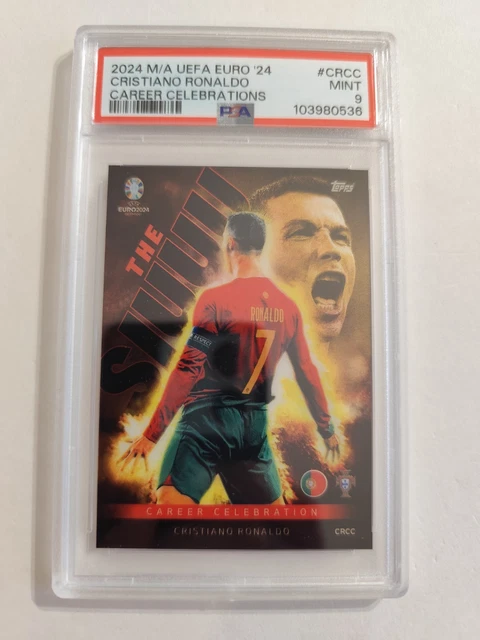 TOPPS MATCH ATTAX UEFA Euro 2024 Cristiano Ronaldo The Siuuu Graded PSA 9 Mint EUR 599,99 ...