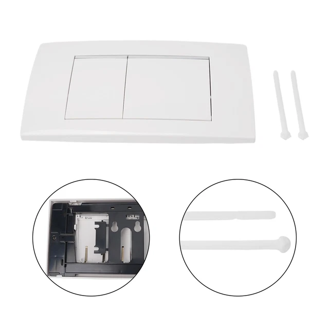 BATHROOM ACCESSORIES DUAL Flush Plate Replacement Plastic Repair Switch ...