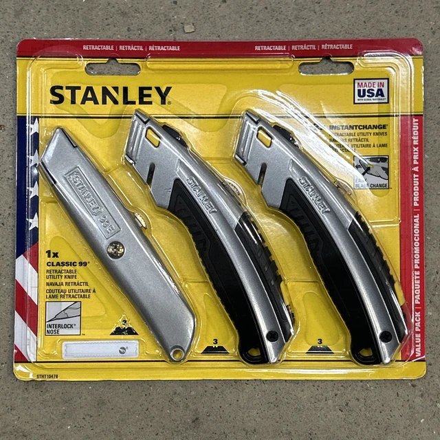 STANLEY FAT MAX Retractable Utility Carpet Box Cutter Knife Set (3-Pack ...