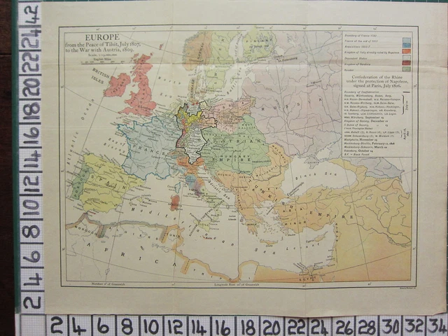 MAPPA / BATTLE Plan Europa Pace Di Tilsit Per Guerra Austria 1809 ...