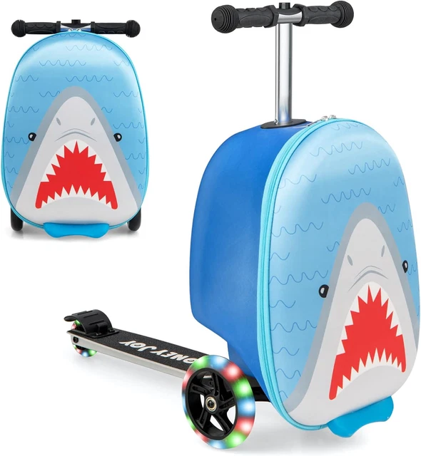 KIDS RIDE-ON SUITCASE Scooter, 2-In-1 Carry-On Luggage & Travel Scooter ...