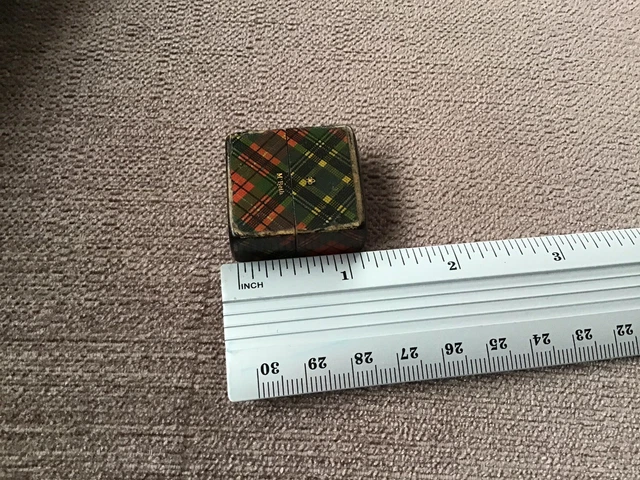 SMALL MAUCHLINE MCBETH Tartan Ware Stamp Box. Square 1x1 Inch. £125.00 ...
