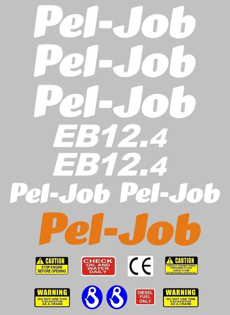DECAL STICKER SET for PEL-JOB EB12-4 Mini Digger Bagger Pelle ...