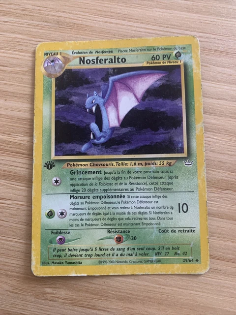 CARTE POKÉMON NOSFERALTO 29/64 EDITION 1 NEO REVELATION FR VF EUR 11.000,00 - PicClick FR