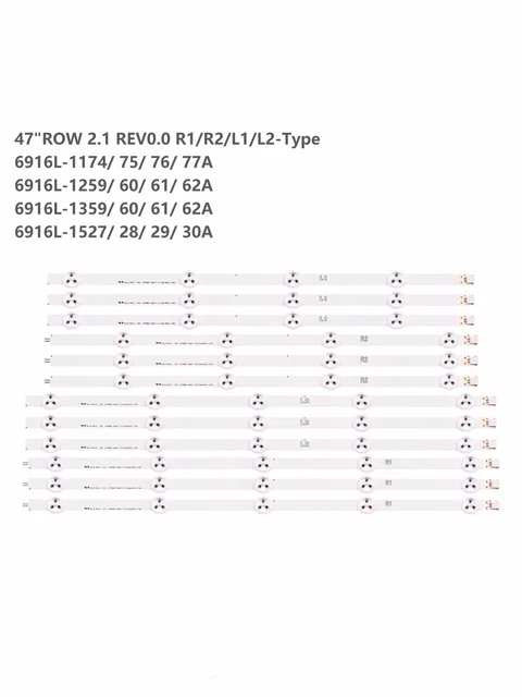 STRISCE RETROILLUMINAZIONE LED per LG 47" TV 47LN5700-UH 6916L-1174A ...