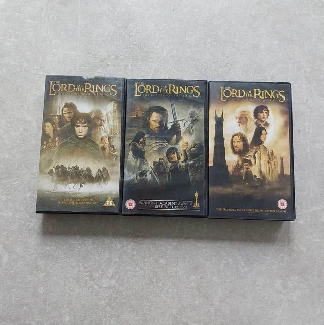 THE LORD OF the Rings Trilogy Fellowship, Two Towers Return King VHS ...