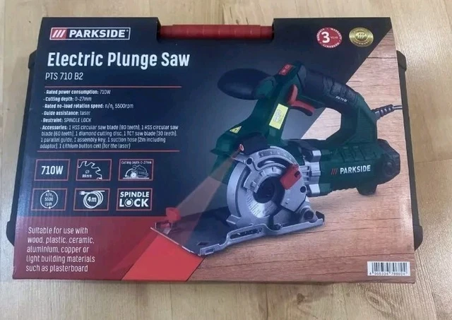 PARKSIDE 710W ELECTRIC Mini Plunge Circular Saw With Laser Guide Ø89mm ...