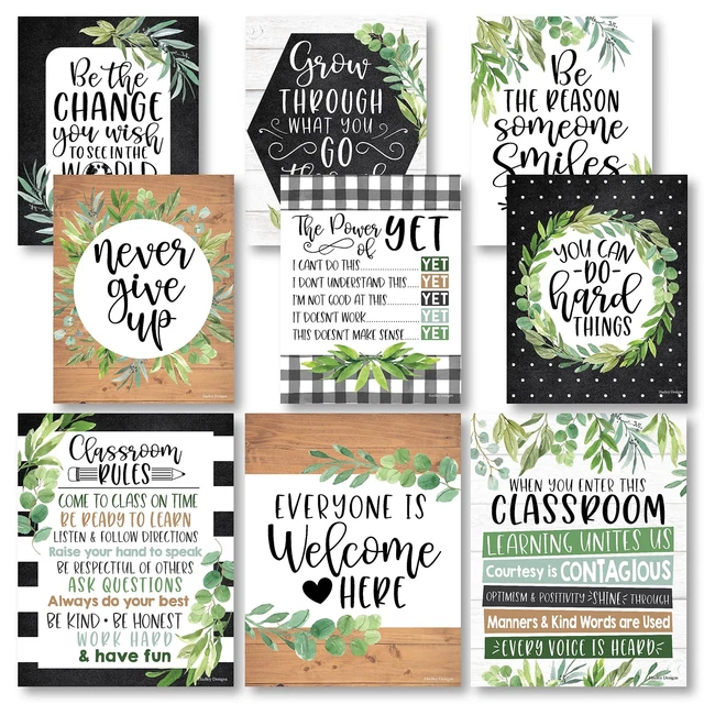 MOTIVATIONAL POSTERS FOR Classroom - 9 Growth Mindset Wall Art for ...