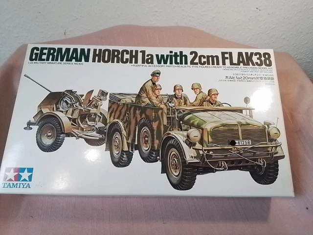 TAMIYA MODELLBAUSATZ NR.35105 German Horch 1a with 2cm Flak38,1/35 Scale,WWII EUR 39,99 ...