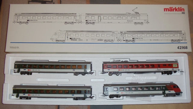MÄRKLIN 42168 H0, DC-Radsatz , Schnellzugwagen-Set Pendelzug der SBB, in OVP EUR 179,99 ...