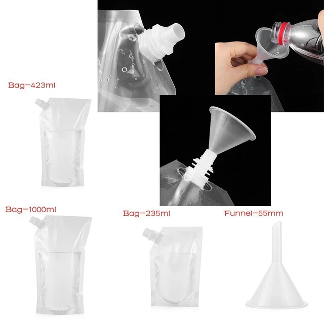 FUNNEL OUTDOOR JUICE Stockpile Storage Bag Food Storages Spout Pouch ...