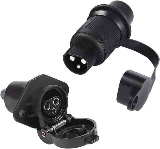 STECKDOSE MIT STECKER 3 polig 12V 24V Traktor LKW Landmaschinen ...