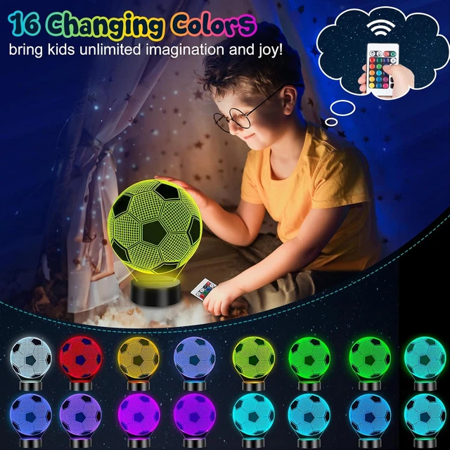 LINKAX FOOTBALL GIFTS for Boys, 3D Illusion Football Night Light for ...