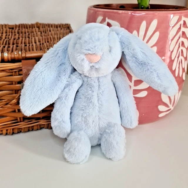 JELLYCAT BASHFUL BUNNY Rattle Baby Blue - Baby Blue Small Rabbit Rattle ...