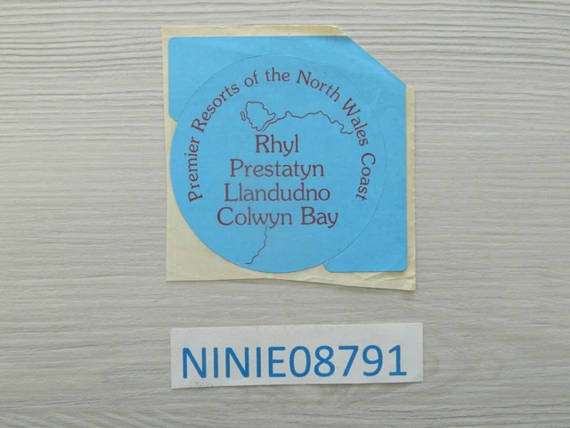 AUTOCOLLANT RHYL PRESTATYN LLANDUDNO COLWYN BAY STICKER north wales ...