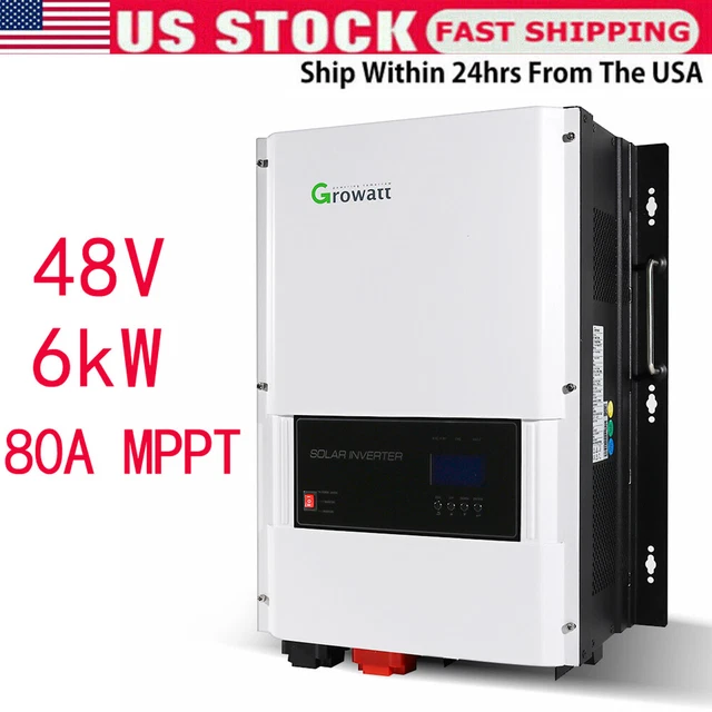 48V 6KW GROWATT 120V/240VAC Split Phase Solar Inverter 80A MPPT Charger Device U EUR 1.402,93 ...