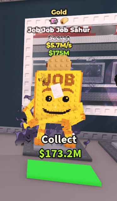 STEAL A BRAINROT Roblox Gold Job Job sahur 5.7M/Sec EUR 4,00 - PicClick FR