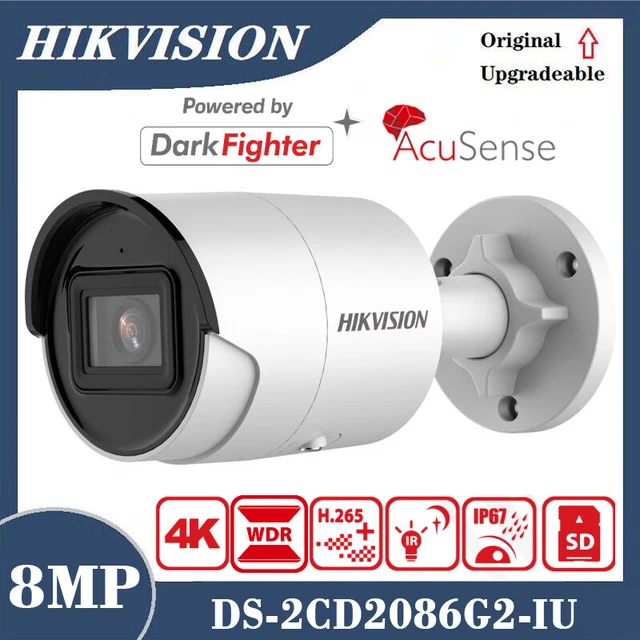 HIKVISION DS-2CD2086G2-IU 4K 8MP DarkFighter AcuSense Mic PoE Bullet IP Camera £160.79 - PicClick UK