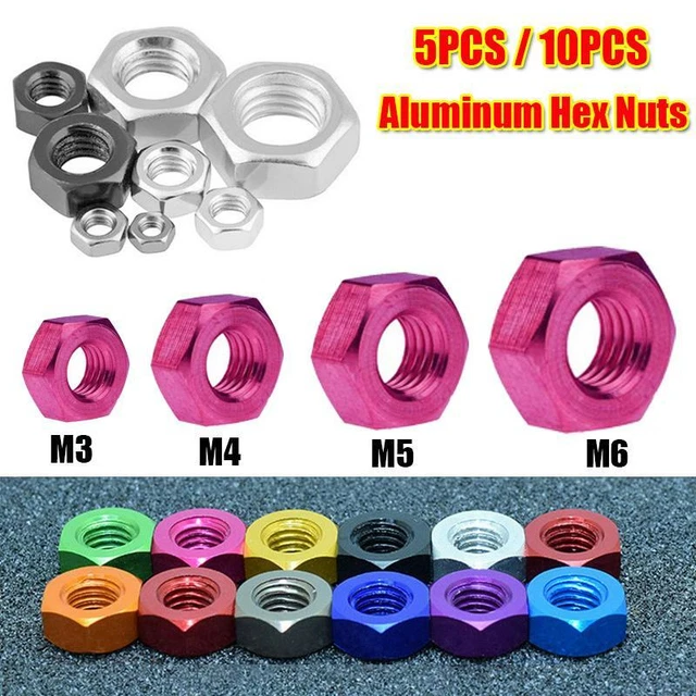M3 M4 M5 M6 Écrous hexagonaux à vis 6061 Écrou de boulon en aluminium DIN934 EUR 5,35 - PicClick FR