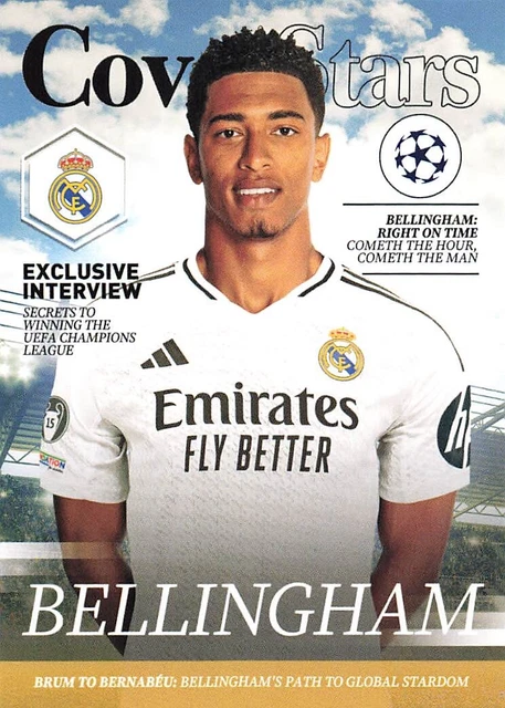 JUDE BELLINGHAM REAL Madrid C.F. Cover Stars 2024/25 Topps UCC Flagship ...