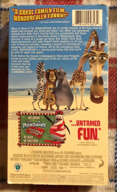 MADAGASCAR (VHS TAPE, 2005) Animated Dreamworks Late Release $19.99 ...
