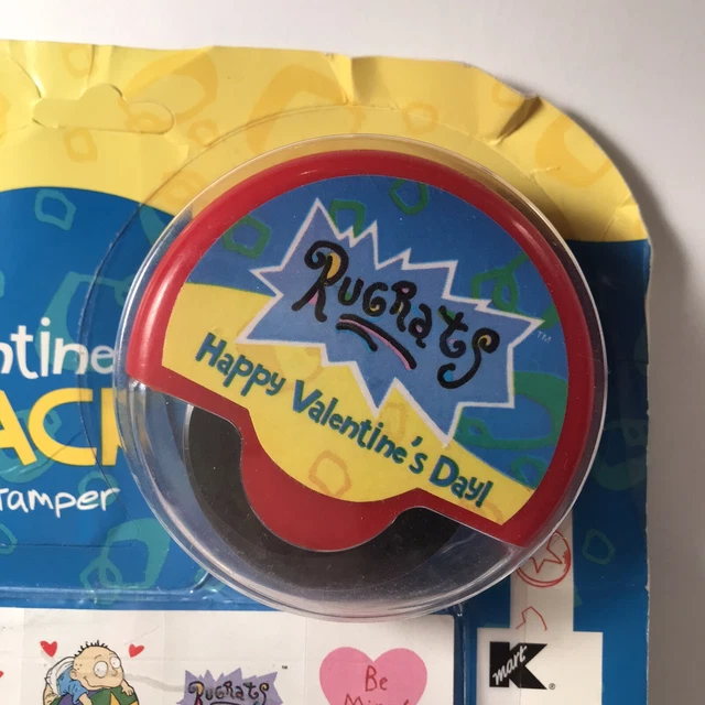 1999 VINTAGE NICKELODEON RUGRATS 40 Valentines Stickers Rolling Stamper ...