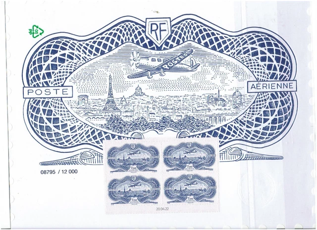 AFFICHE TIMBRE BURELÉ Poste Aérienne 91A - Salon Paris-Philex 2022 NSB ...