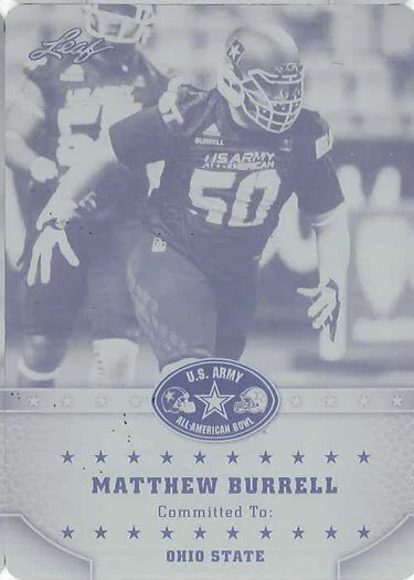 2015 MATTHEW BURRELL Leaf US Army plaque recrue All-American OHIO ÉTAT ...
