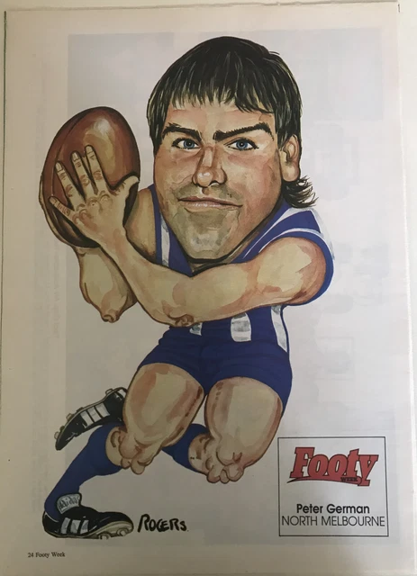 1987 FOOTY WEEK Rogers Poster North Melbourne Roos, Peter German $9.99 ...