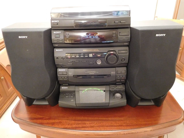 SONY COMPACT HI-FI Stereo System Lbt-Xb3 Including Turntable And Two ...