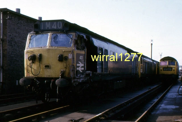 6X4 COLOUR RAILWAY photograph Class 50 413 at Crewe Works 31.10.71 £1. ...