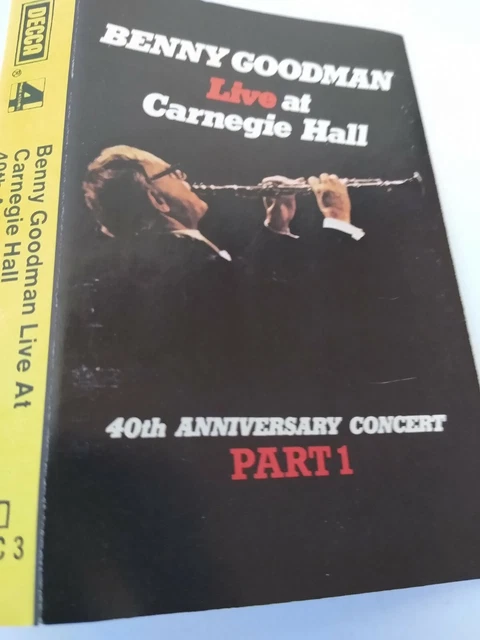 BENNY GOODMAN LIVE At Carnegie Hall 1978 Cassette Tape Decca 100% PLAY ...