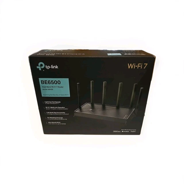 TP-LINK ARCHER BE6500 Dual-Band Wi-Fi 7 Router (Archer BE400) $160.31 ...