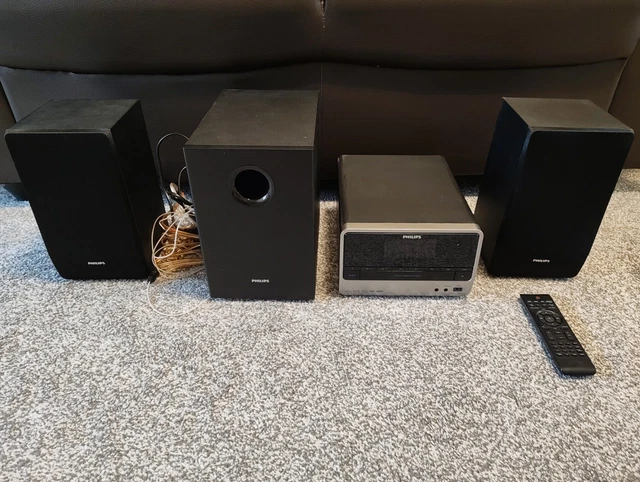 PHILIPS AUDIO SYSTEM - 2 Speakers + 1 Subwoofer with Remote Control and ...